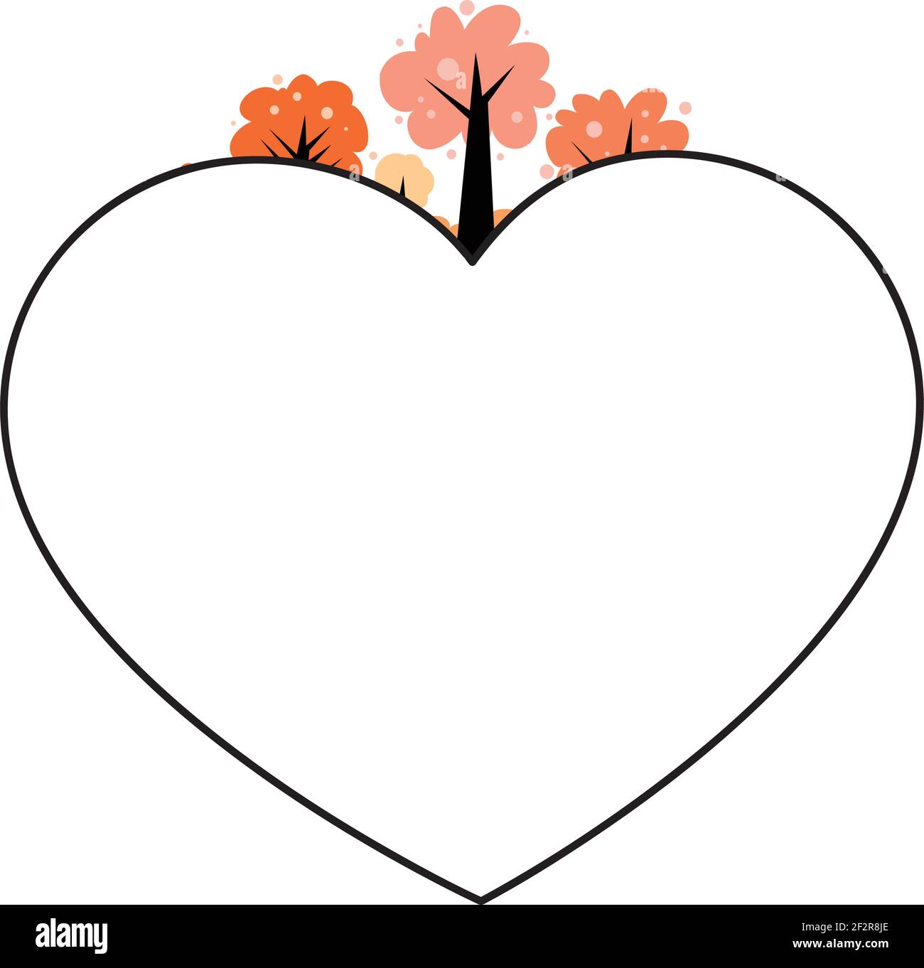 vector trees with heart shape border Stock Vector Image & Art - Alamy