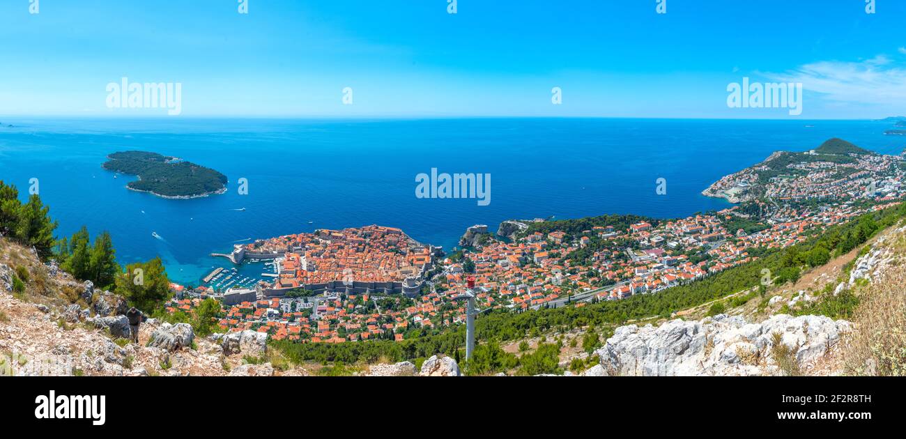 Aerial view of Croatian town Dubrovnik from Srd hill Stock Photo - Alamy