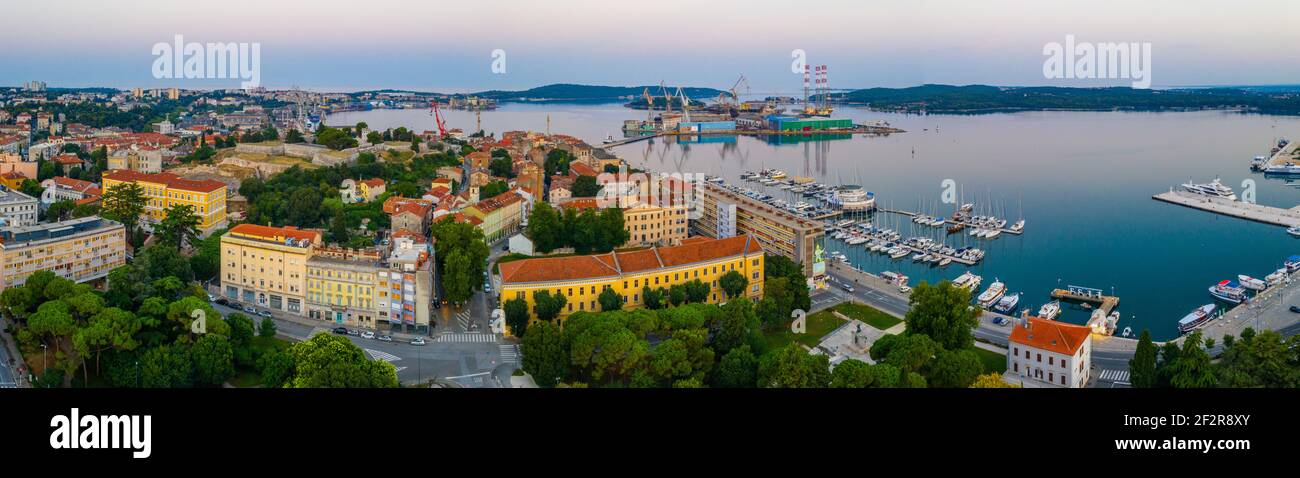 Panorama of Croatian town Pula Stock Photo - Alamy