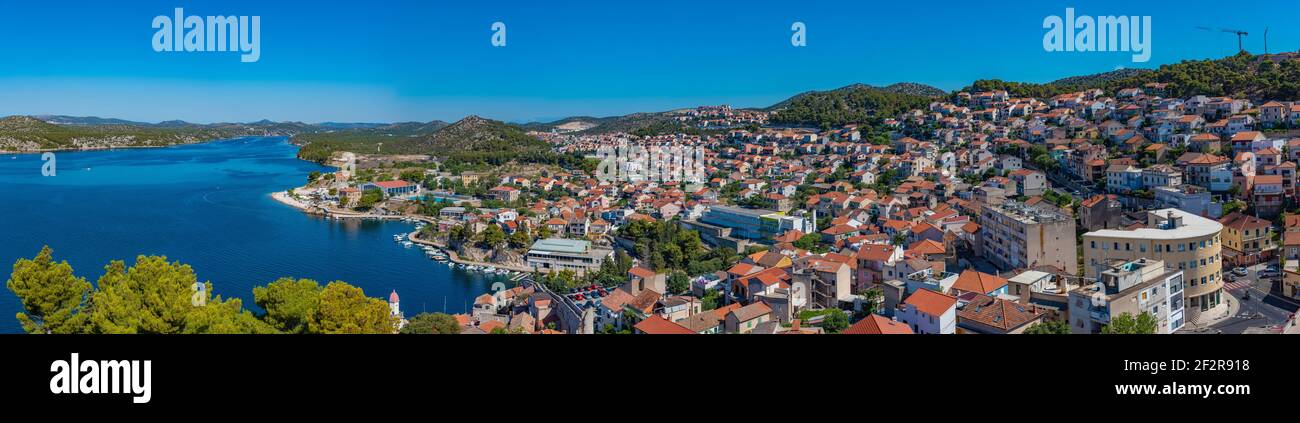 Aerial view of Croatian town Hvar Stock Photo - Alamy