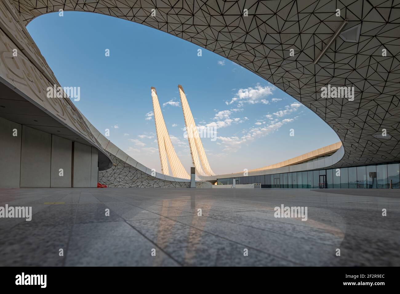 View of Qatar foundation mosque in Doha Qatar with beautiful ...