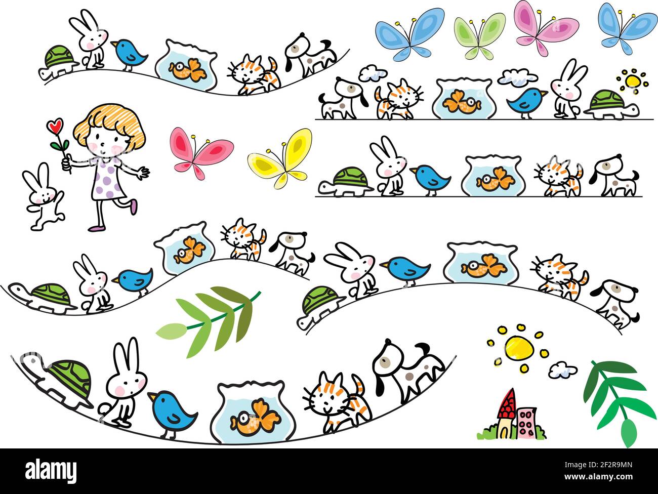 vector cartoon pet border background Stock Vector Image & Art - Alamy