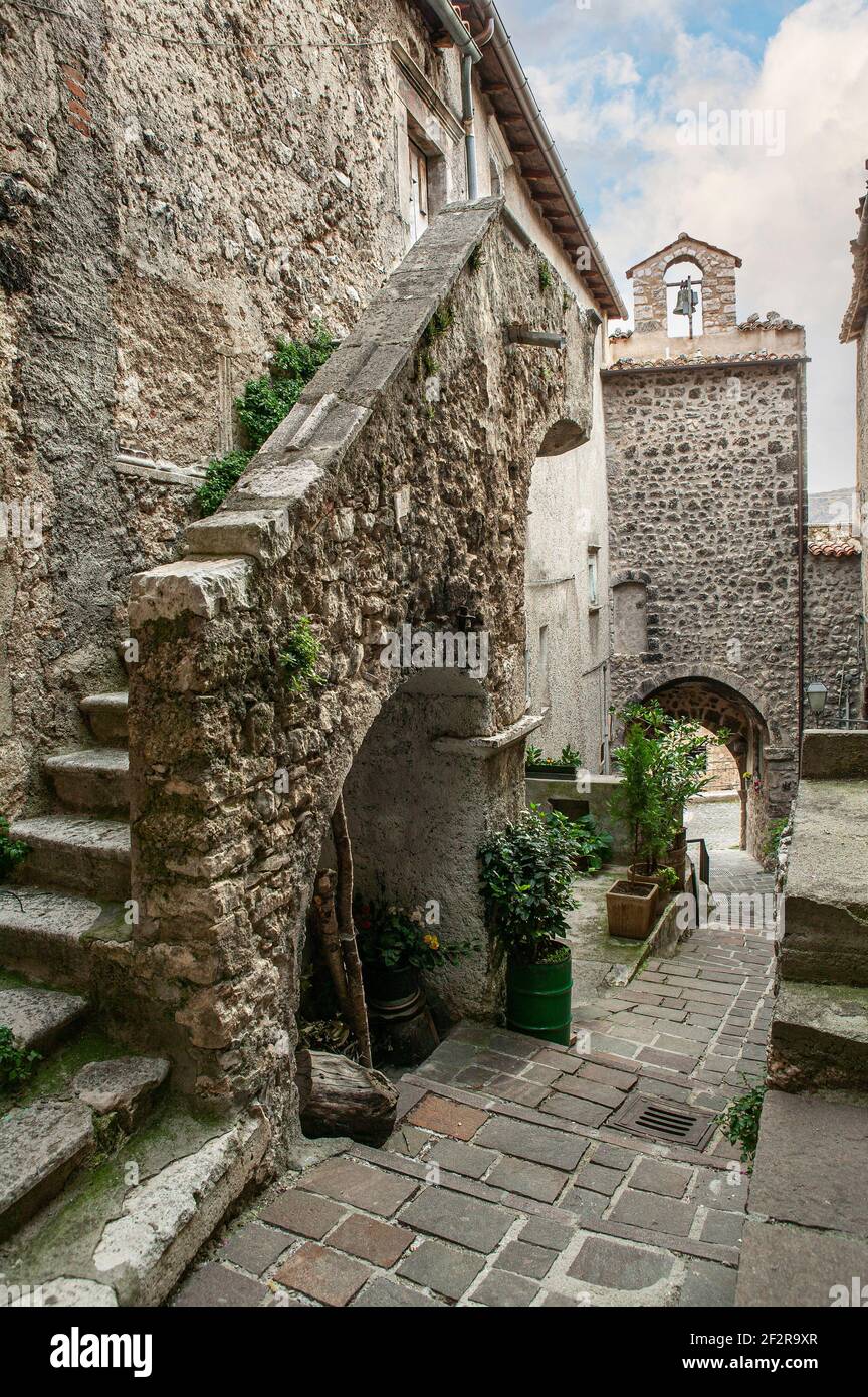 characteristic architecture of the alleys of Castel Vecchio Calvisio ...
