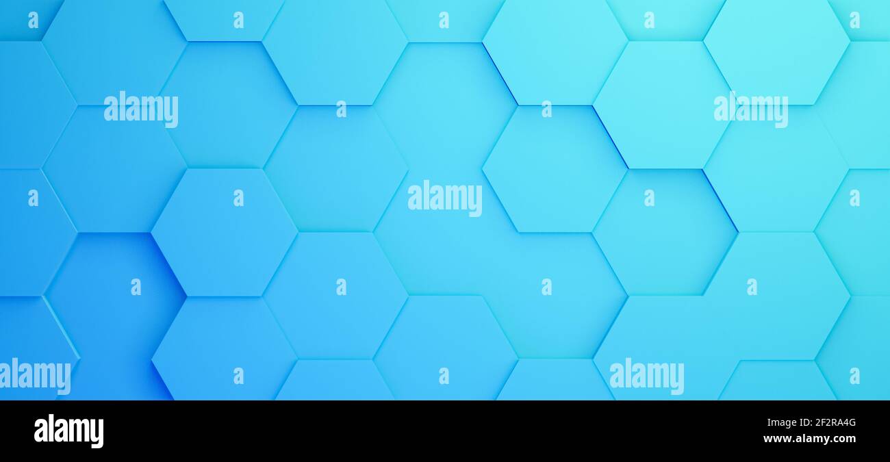 Hexagons or honeycombs tiles, 3D rendering hexagonal wallpaper, geometric illustration, abstract ...