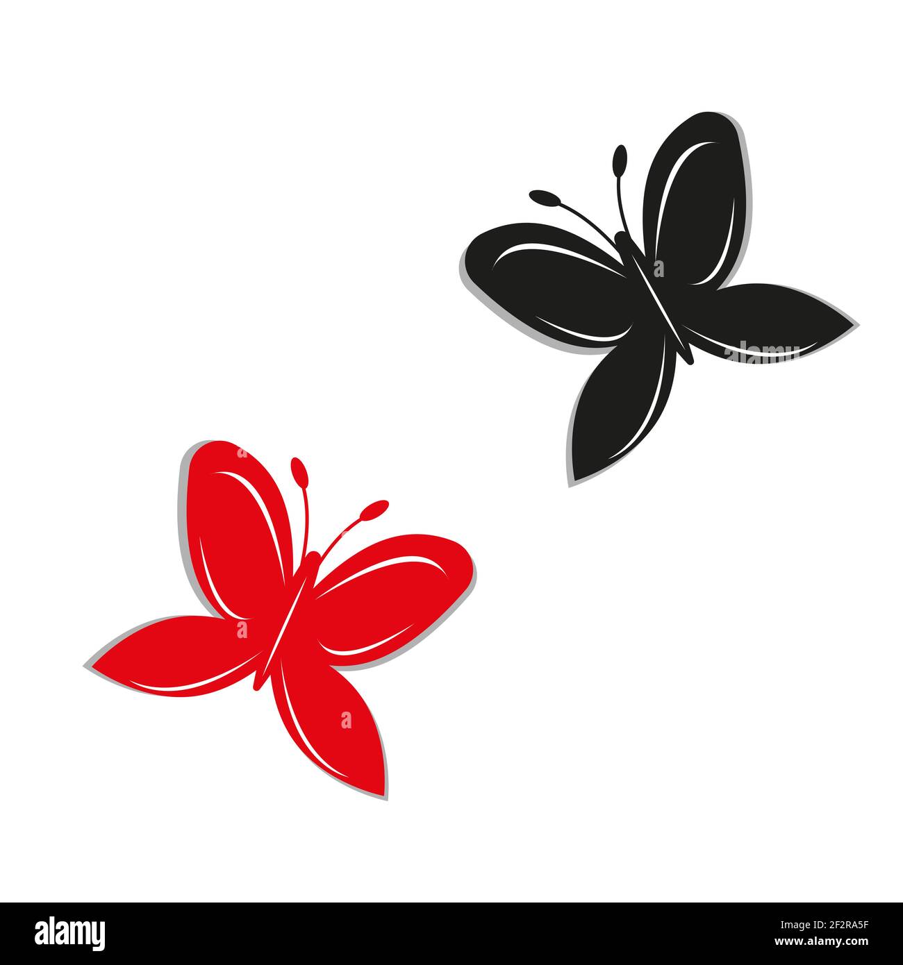 design of different red butterflies on white background eps10 Stock ...