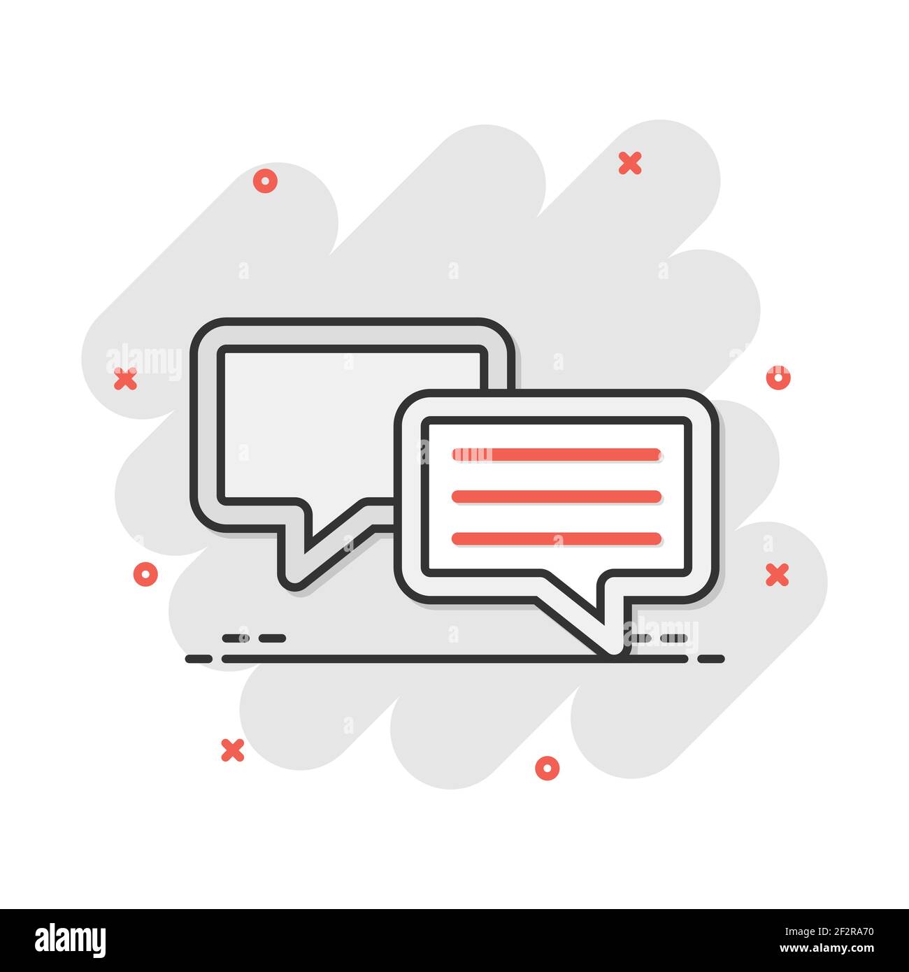 Vector cartoon speech bubble icon in comic style. Discussion dialog ...