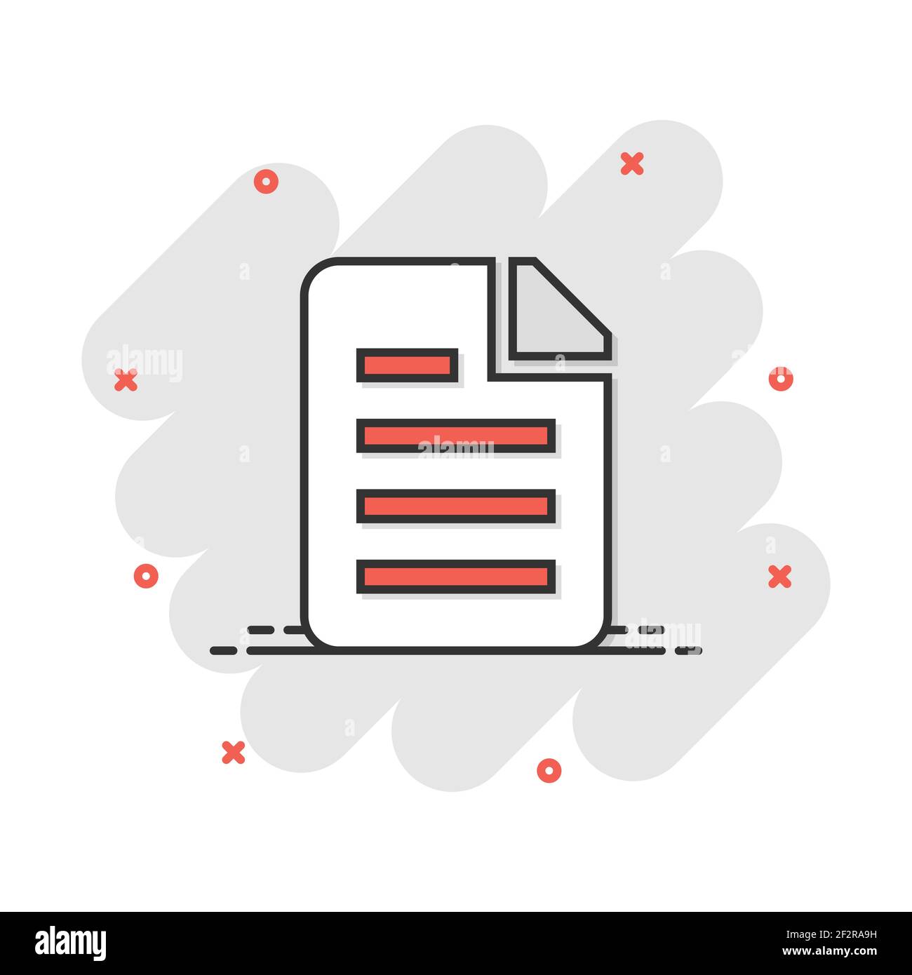Vector cartoon document icon in comic style. Archive data file sign ...