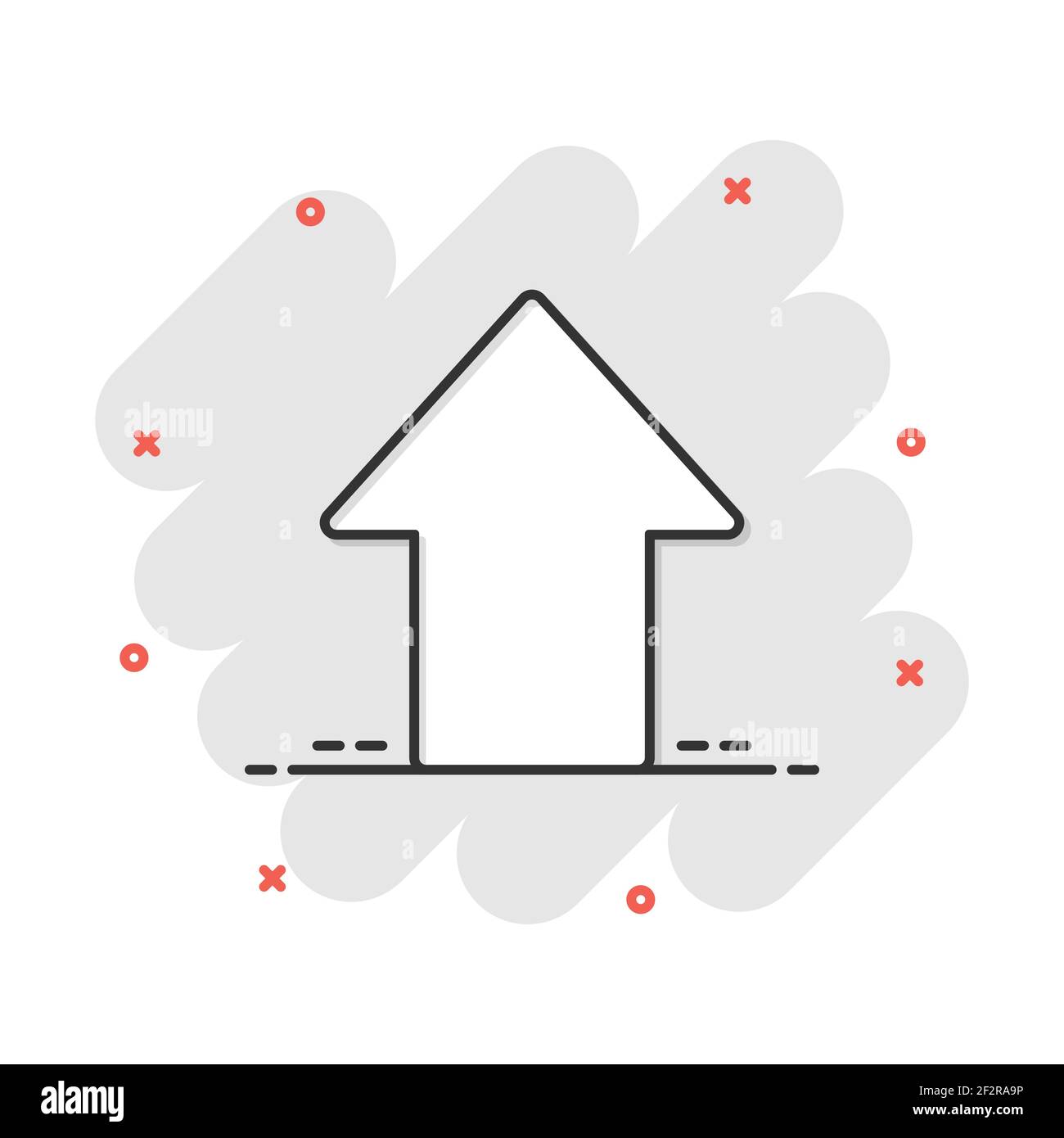 Vector cartoon arrow up icon in comic style. Forward arrow sign ...
