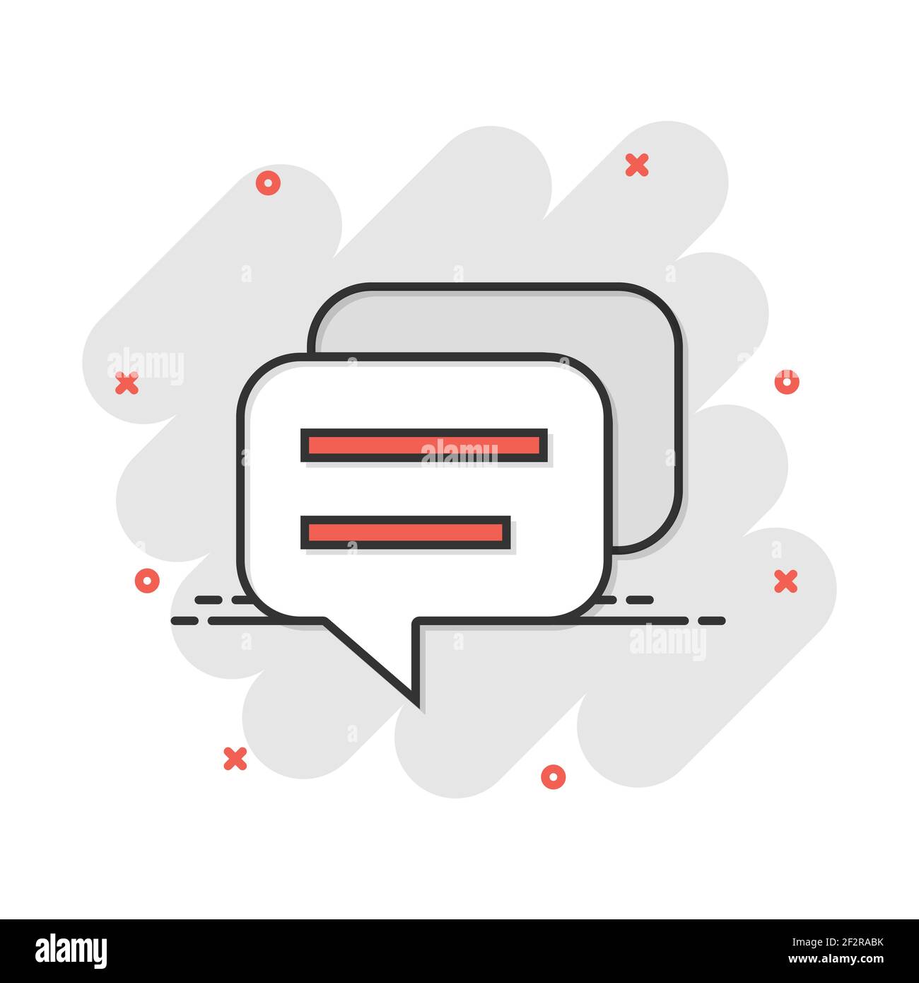 Vector cartoon speech bubble icon in comic style. Discussion dialog ...