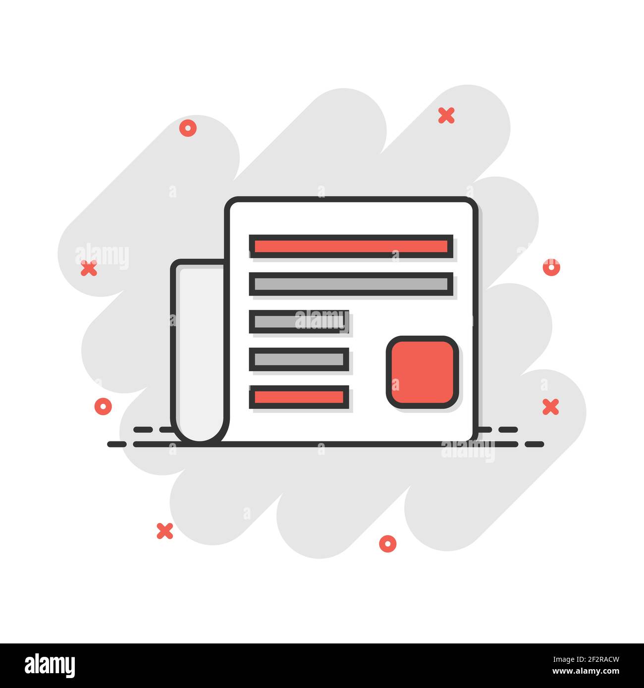 Vector cartoon newspaper icon in comic style. News sign illustration ...