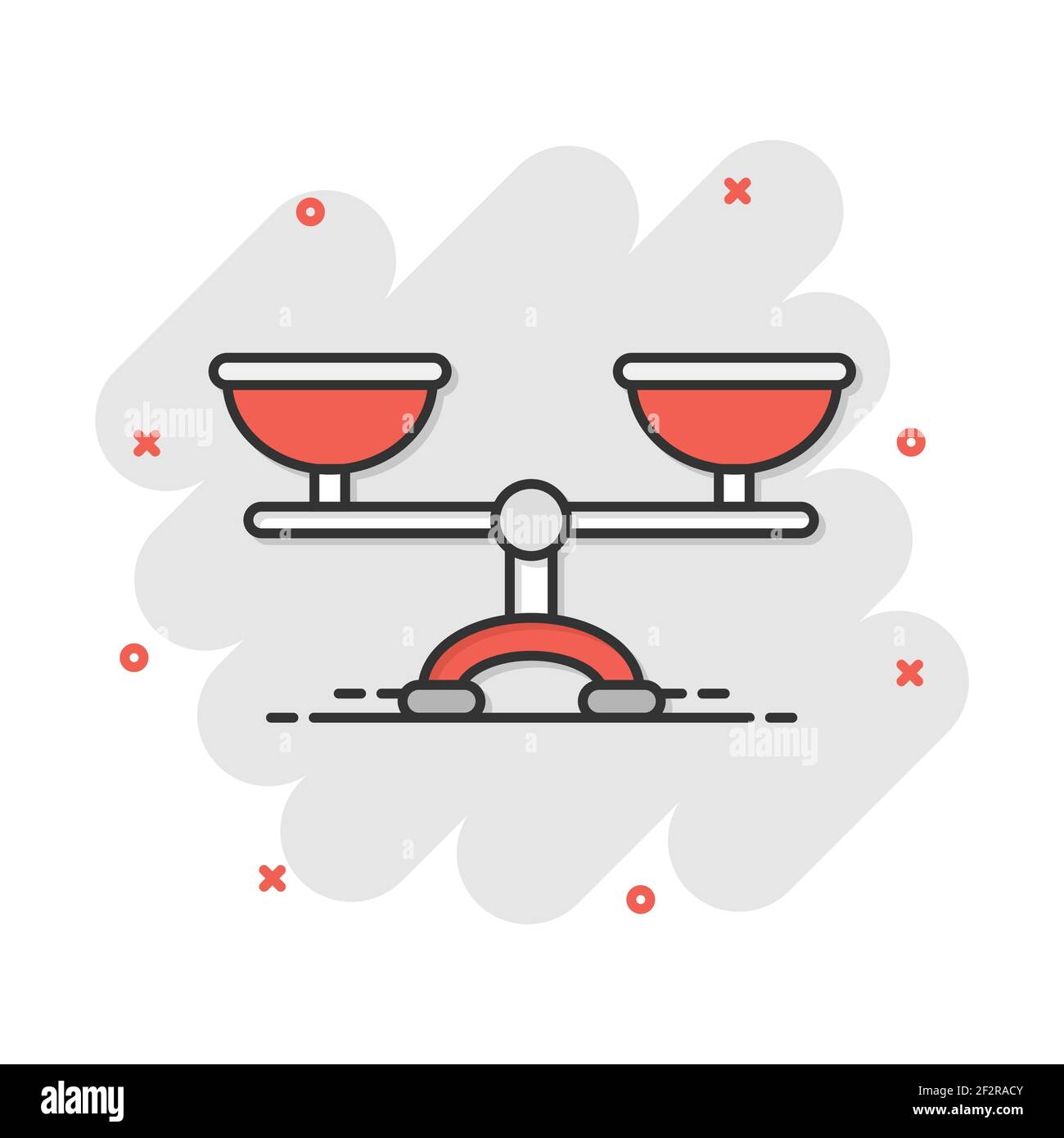Vector cartoon scale weigher icon in comic style. Weigher sign ...