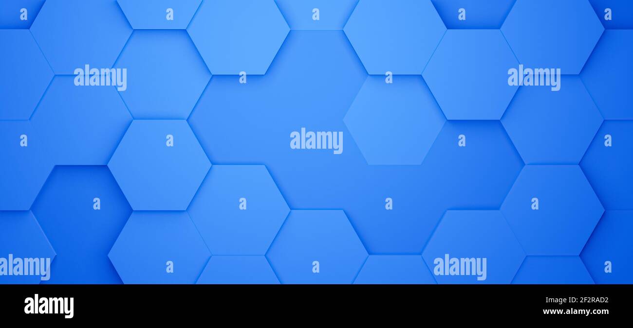 Hexagons or honeycombs tiles, 3D rendering hexagonal wallpaper, geometric illustration, abstract ...