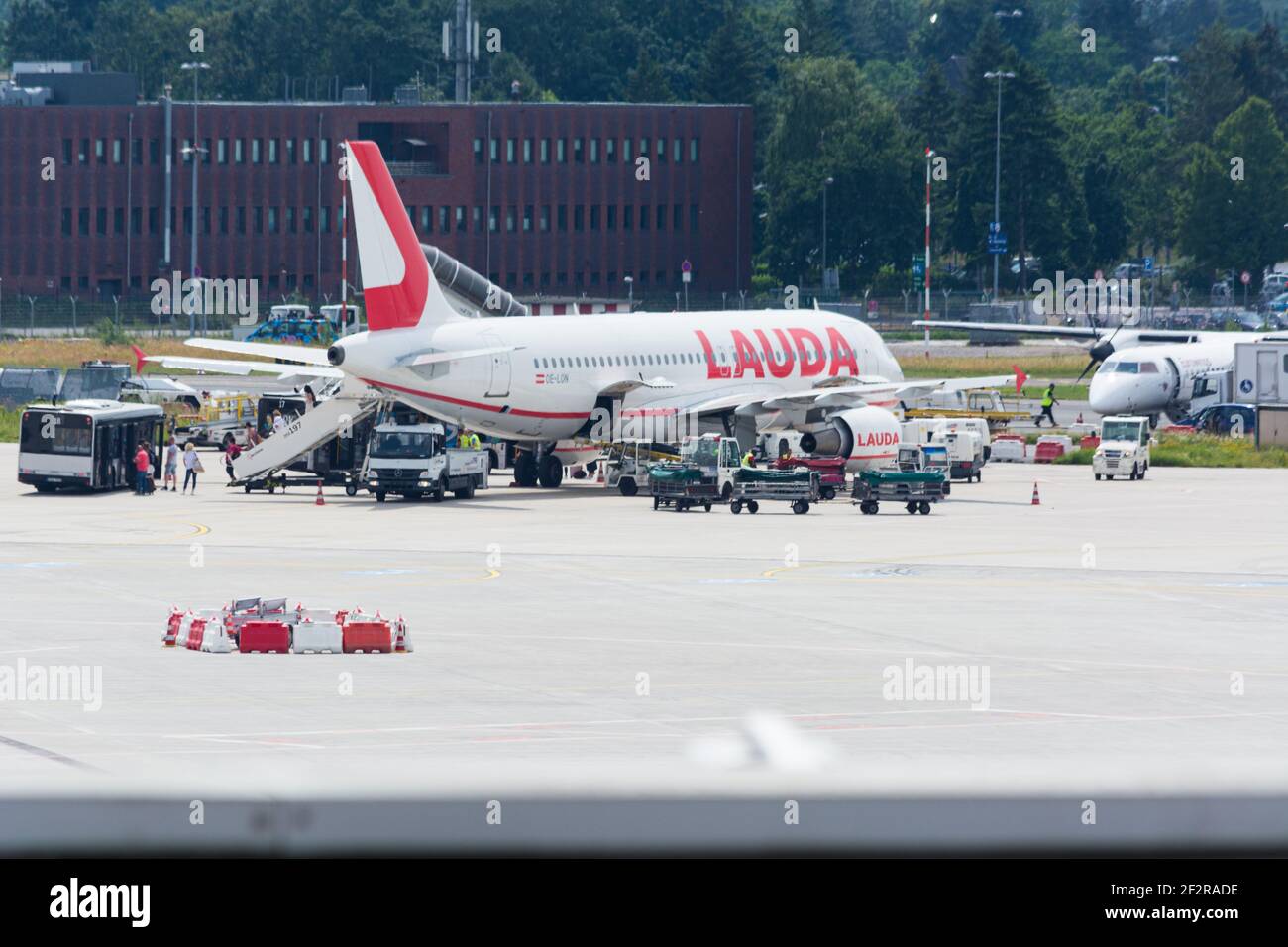 DUESSELDORF, NRW, GERMANY - JUNE 18, 2019: Airplane of the Lauda Air at ...