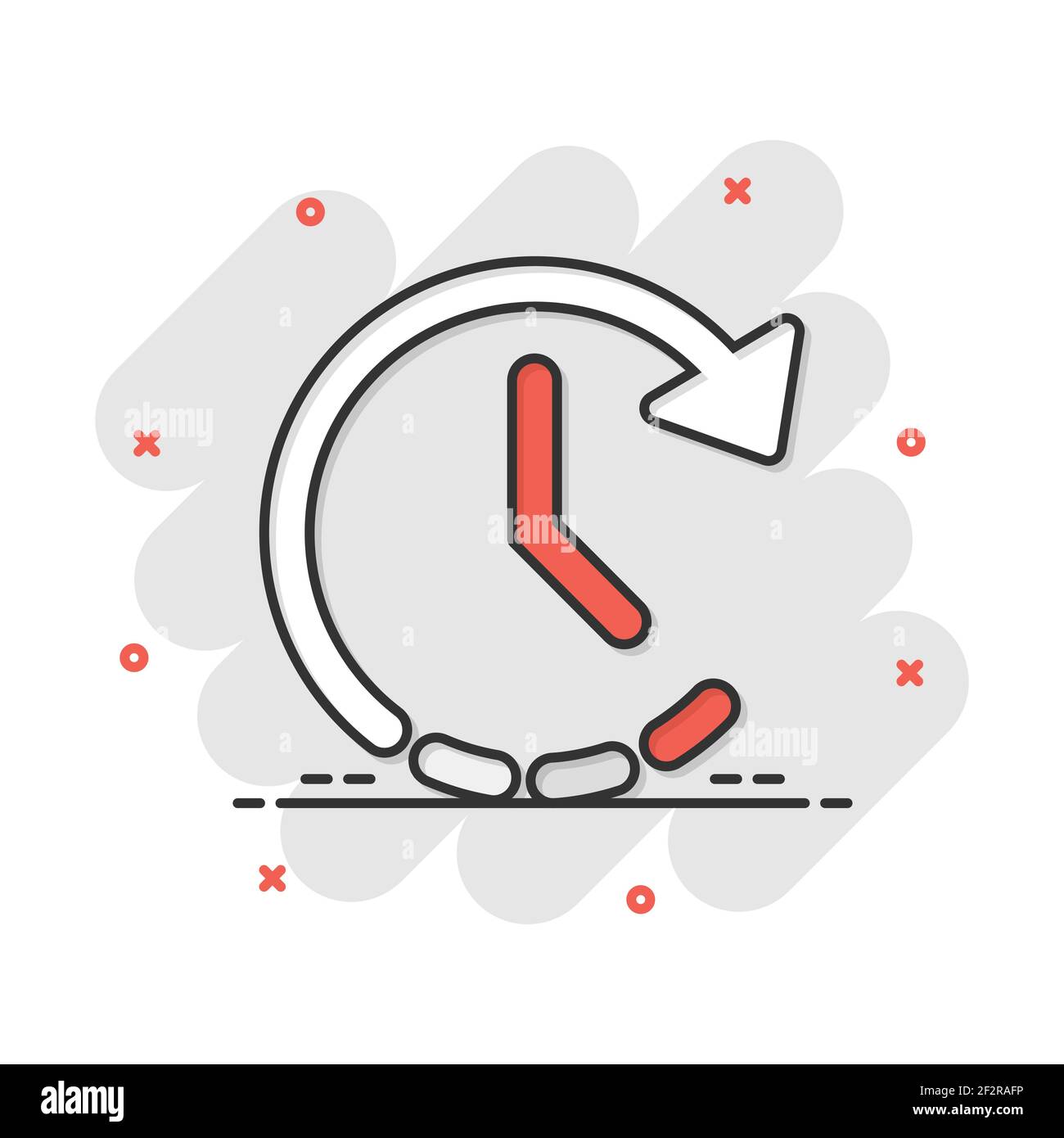 Vector cartoon clock time icon in comic style. Timer sign illustration ...