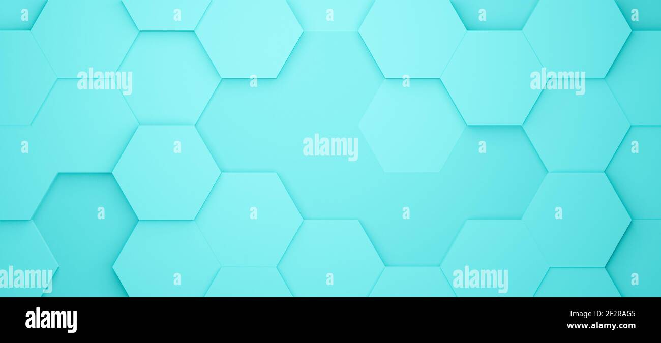 Hexagons or honeycombs tiles, 3D rendering hexagonal wallpaper, geometric illustration, abstract ...