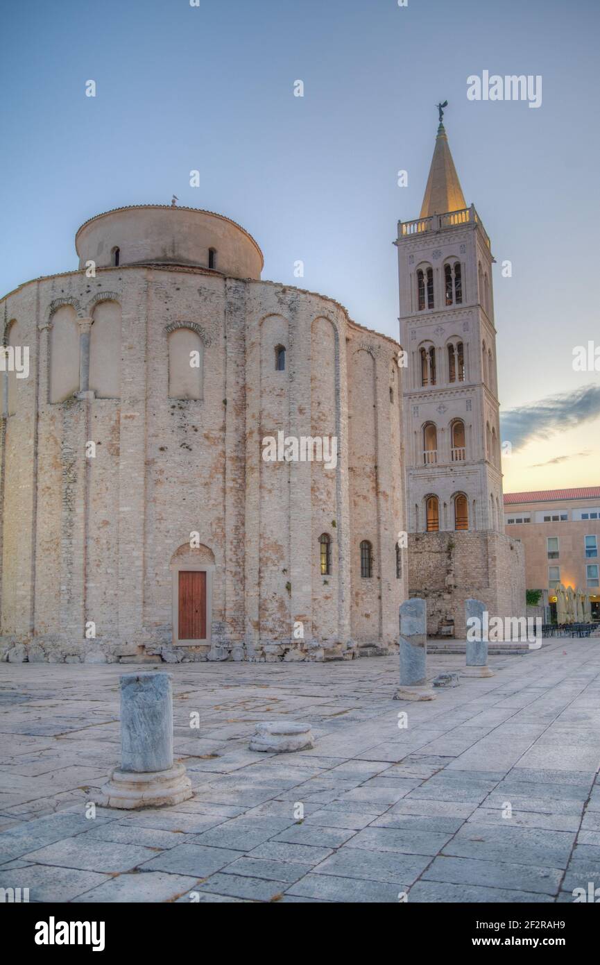 Sunrise view of Bell tower between Saint Donatus church and Saint ...