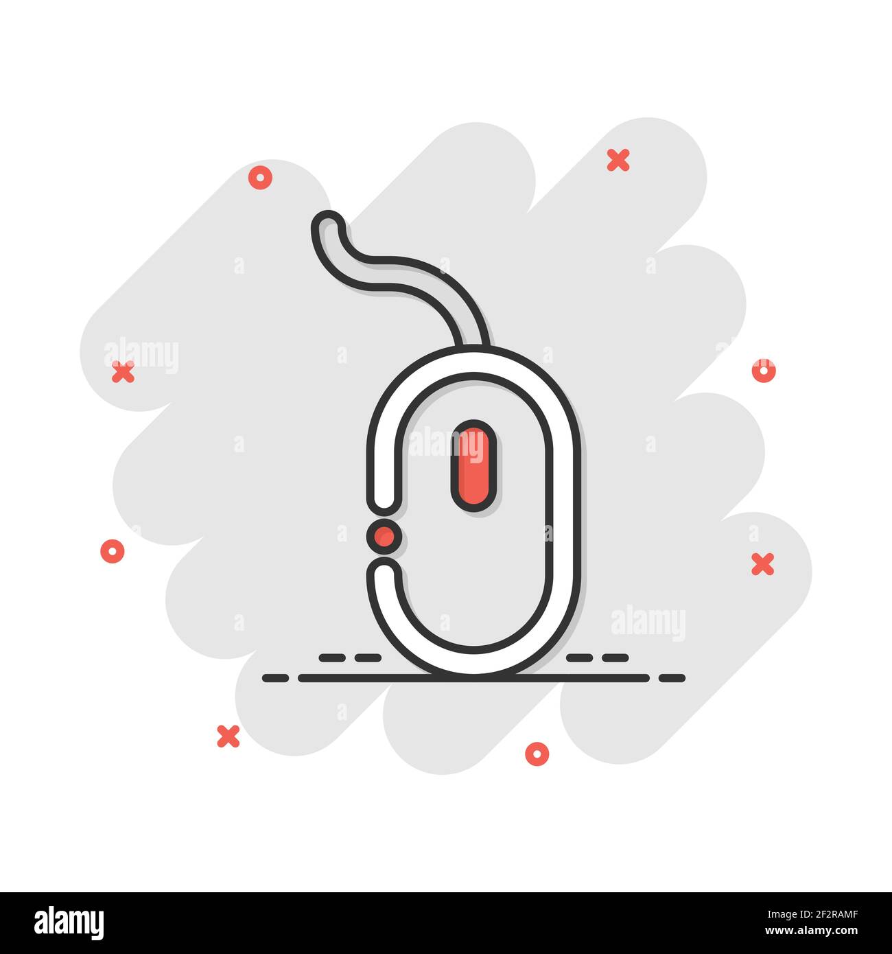 Vector cartoon computer mouse icon in comic style. Computer cursor sign ...