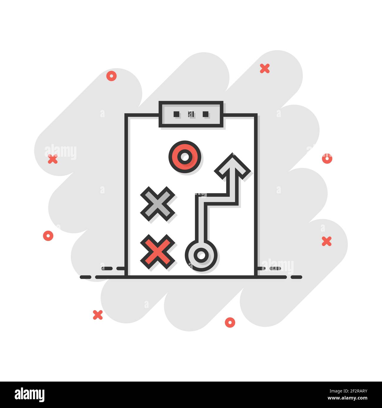 Vector cartoon tactical plan document icon in comic style. Strategy ...