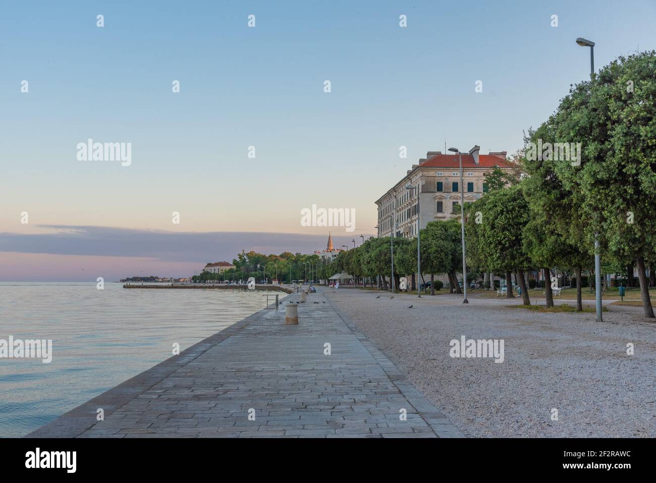 Sunrise view of Riva promenade in the historical part of Croatian city ...