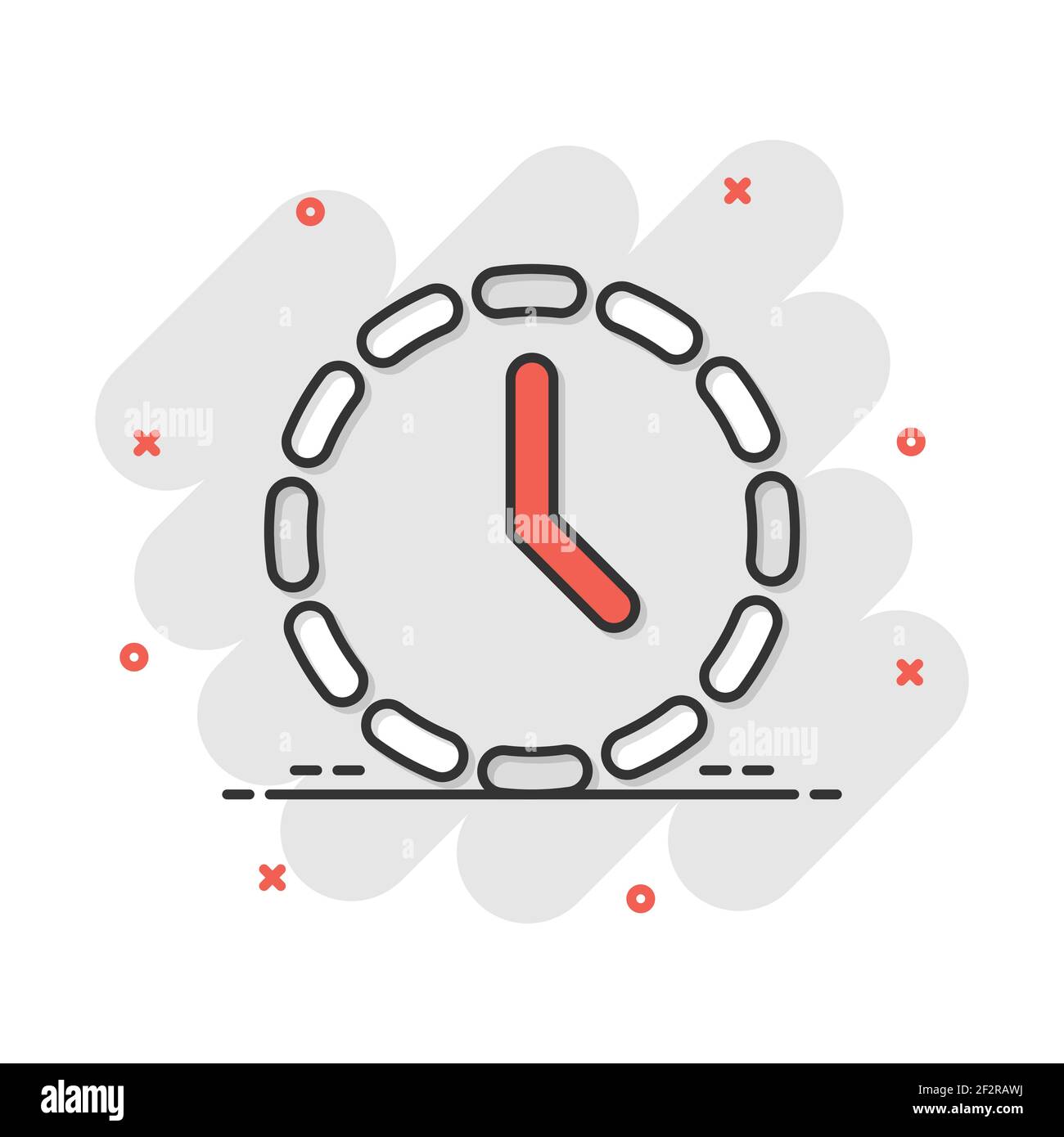 Vector cartoon clock time icon in comic style. Timer sign illustration ...