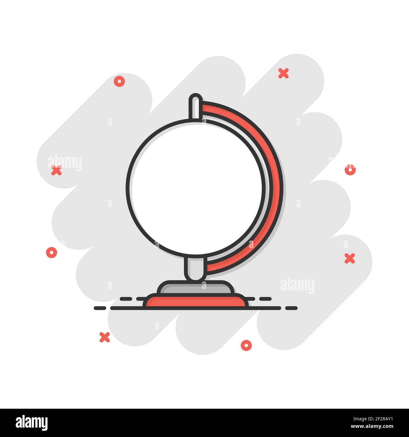 Vector cartoon globe world map icon in comic style. Round earth ...