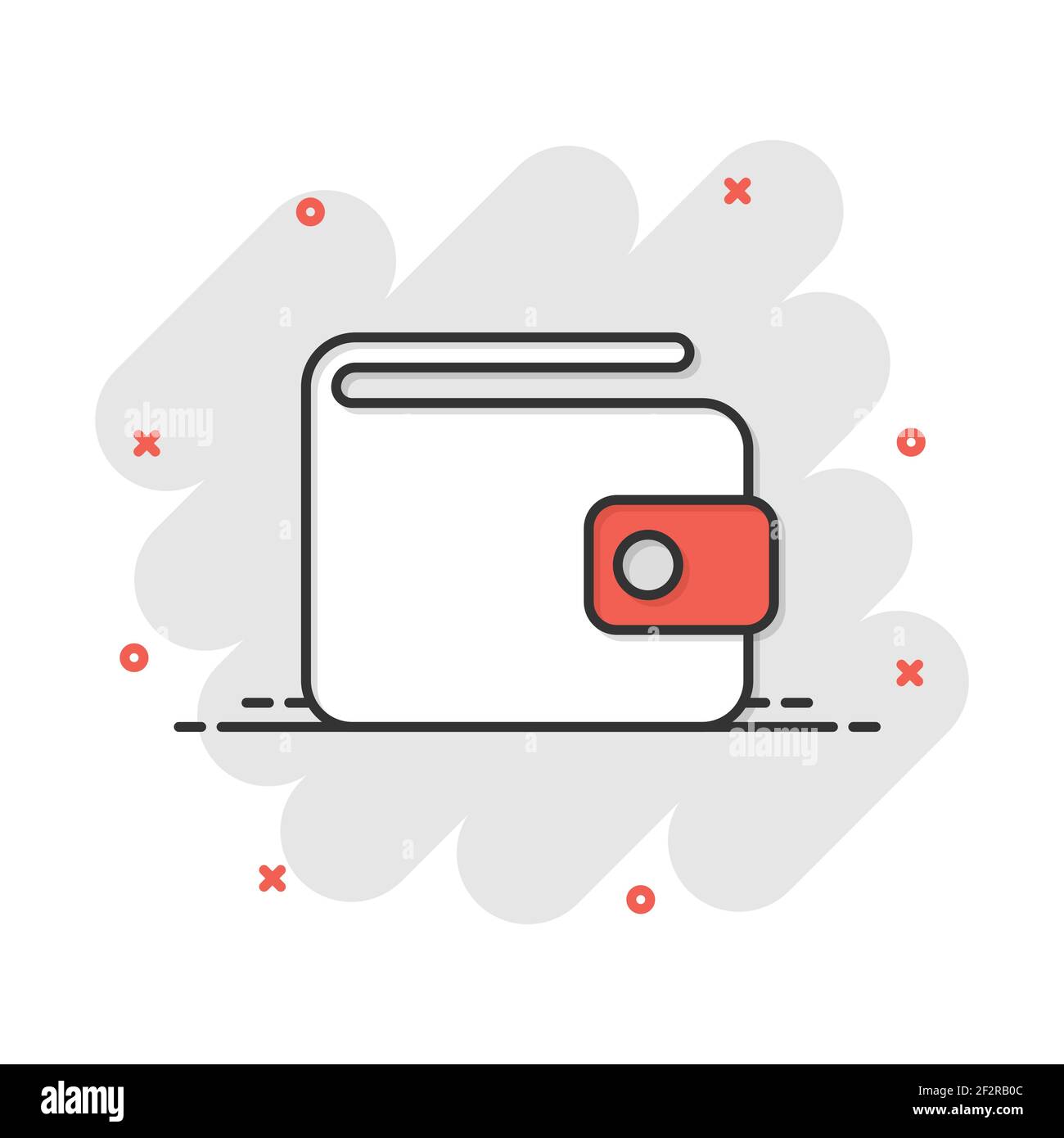 Vector cartoon wallet icon in comic style. Money purse sign ...