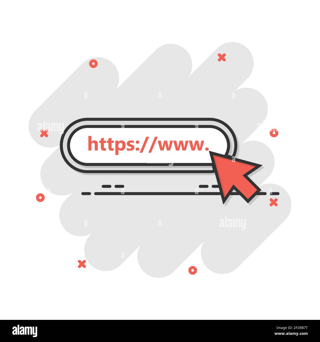 Cartoon colored go to web icon in comic style. Globe search ...