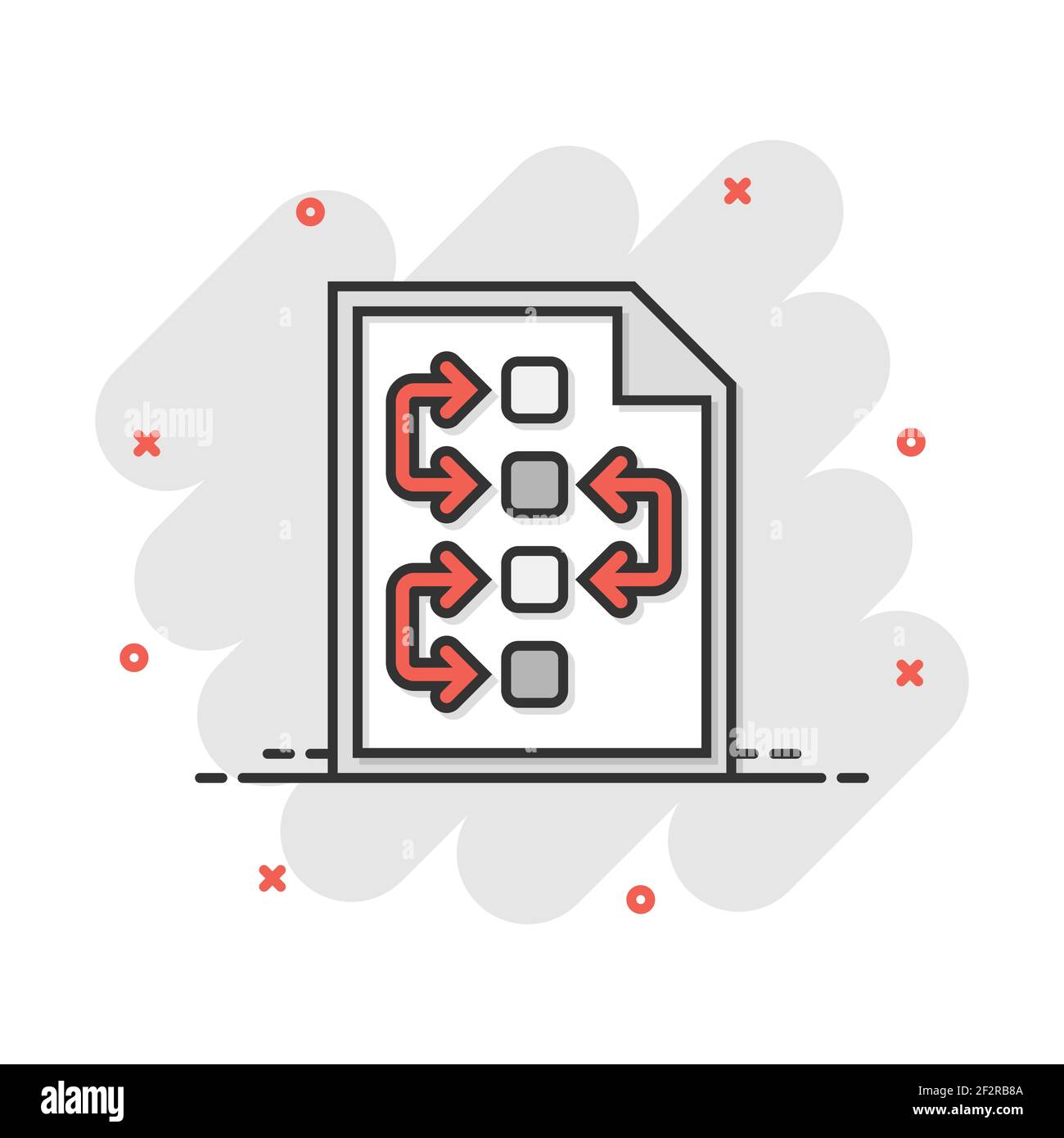 Vector cartoon tactical plan document icon in comic style. Strategy ...