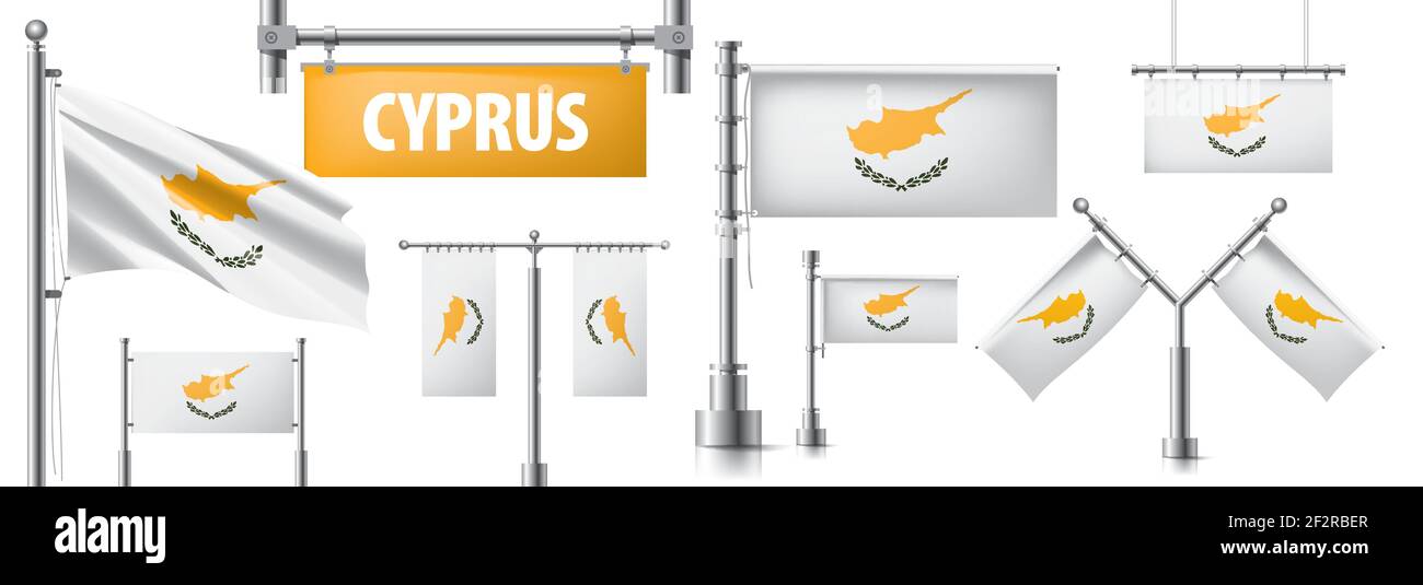 Vector set of the national flag of Cyprus in various creative designs ...