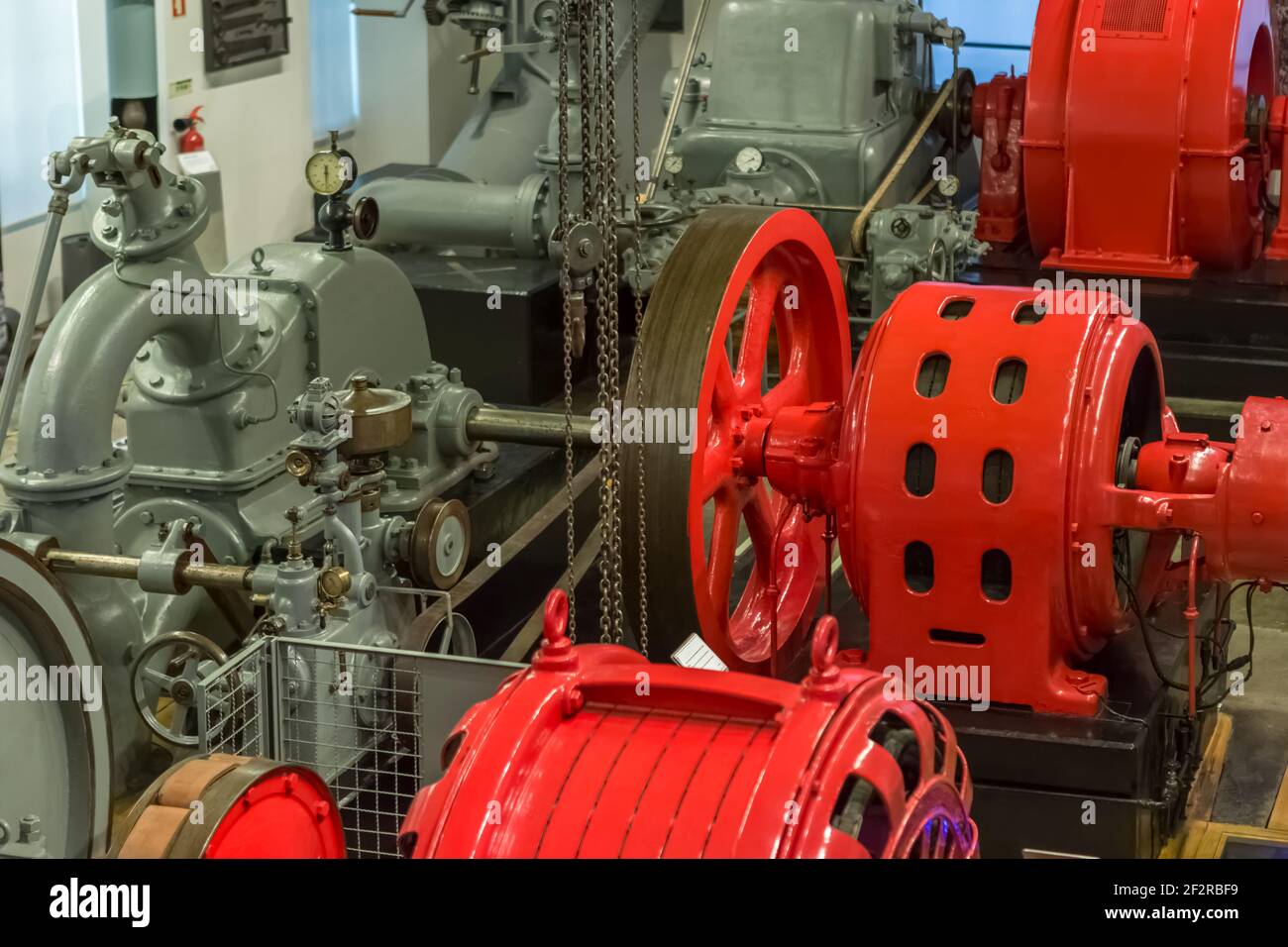 View of a classic 1934 industrial hydroelectric generator engine Stock ...