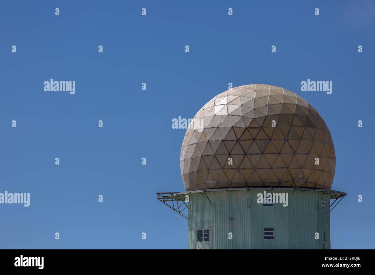 Half tower view with dome, on top at the Serra da Estrela natural park ...