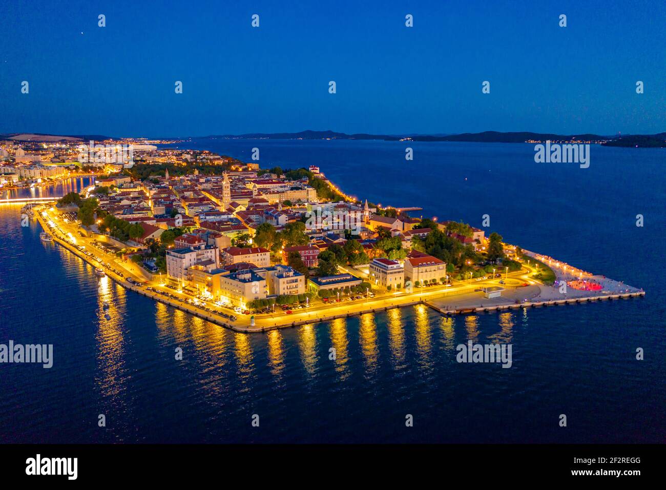 Sunset aerial view of Croatian town Zadar Stock Photo - Alamy