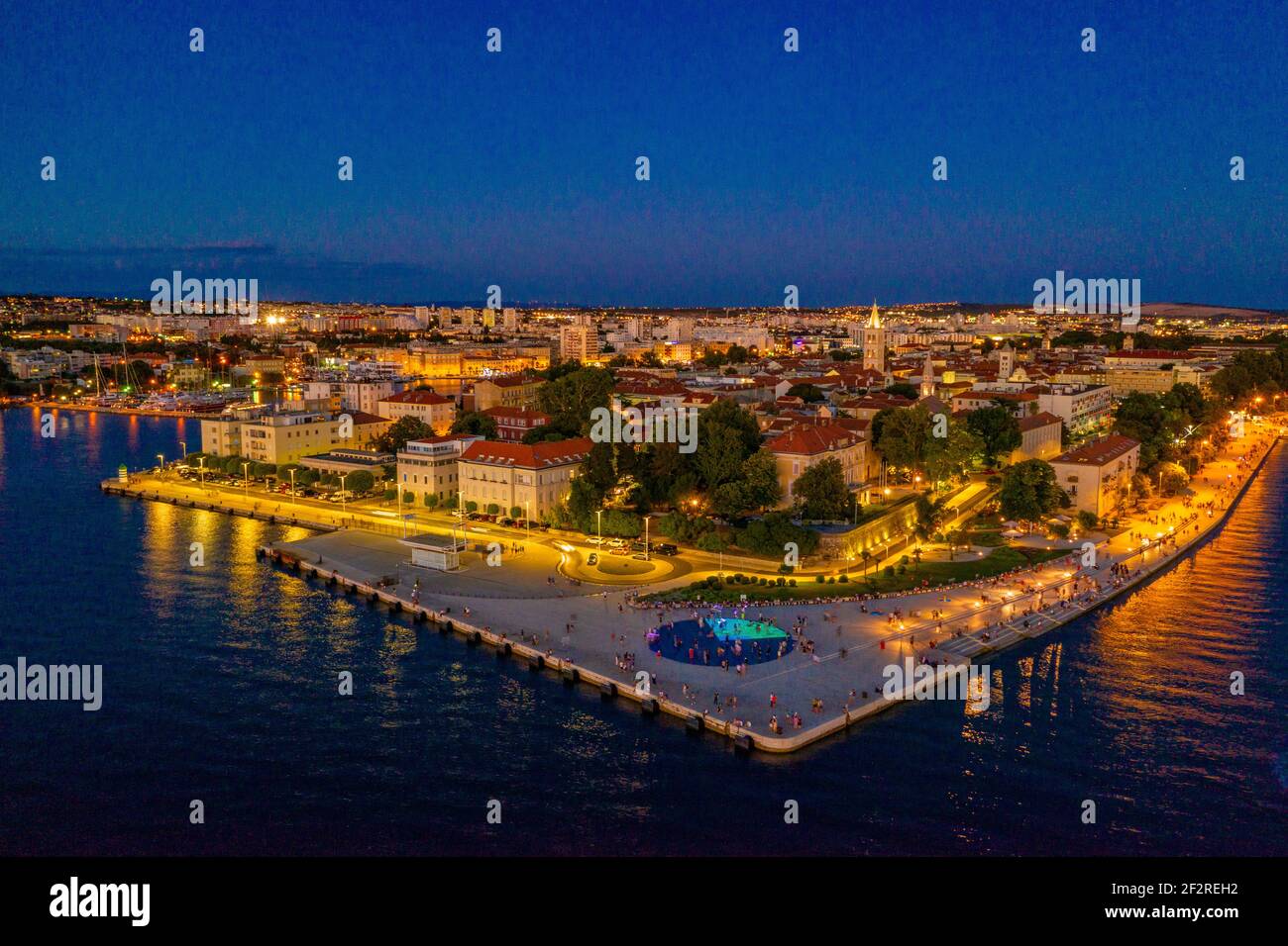 Sunset aerial view of Croatian town Zadar Stock Photo - Alamy