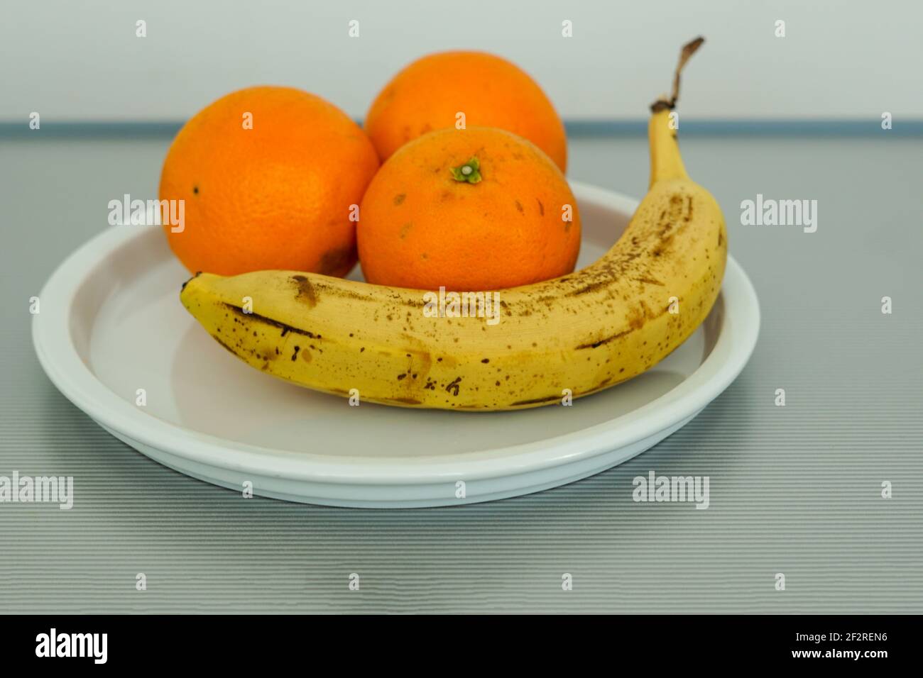 Fresh fruit in the hospital photographed on the tray with natural light ...