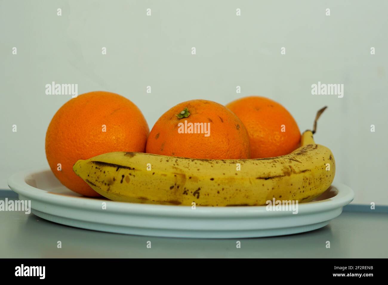 Fresh fruit in the hospital photographed on the tray with natural light ...
