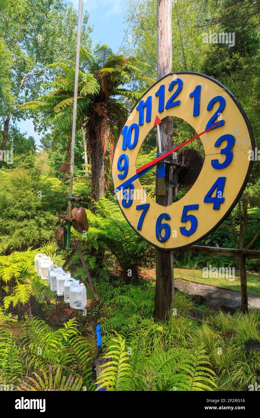 A large water-driven pendulum clock at "The Waterworks", an amusement ...