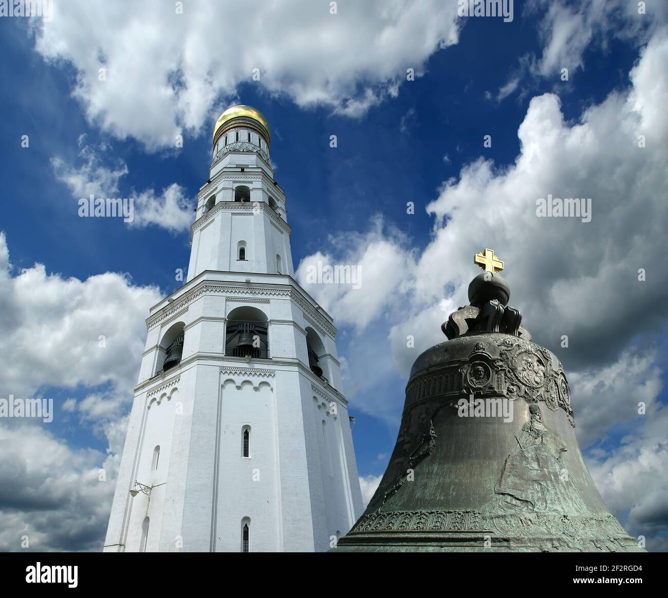Ivan the Great Bell and Tsar Bell. Moscow Kremlin, Russia. UNESCO World ...