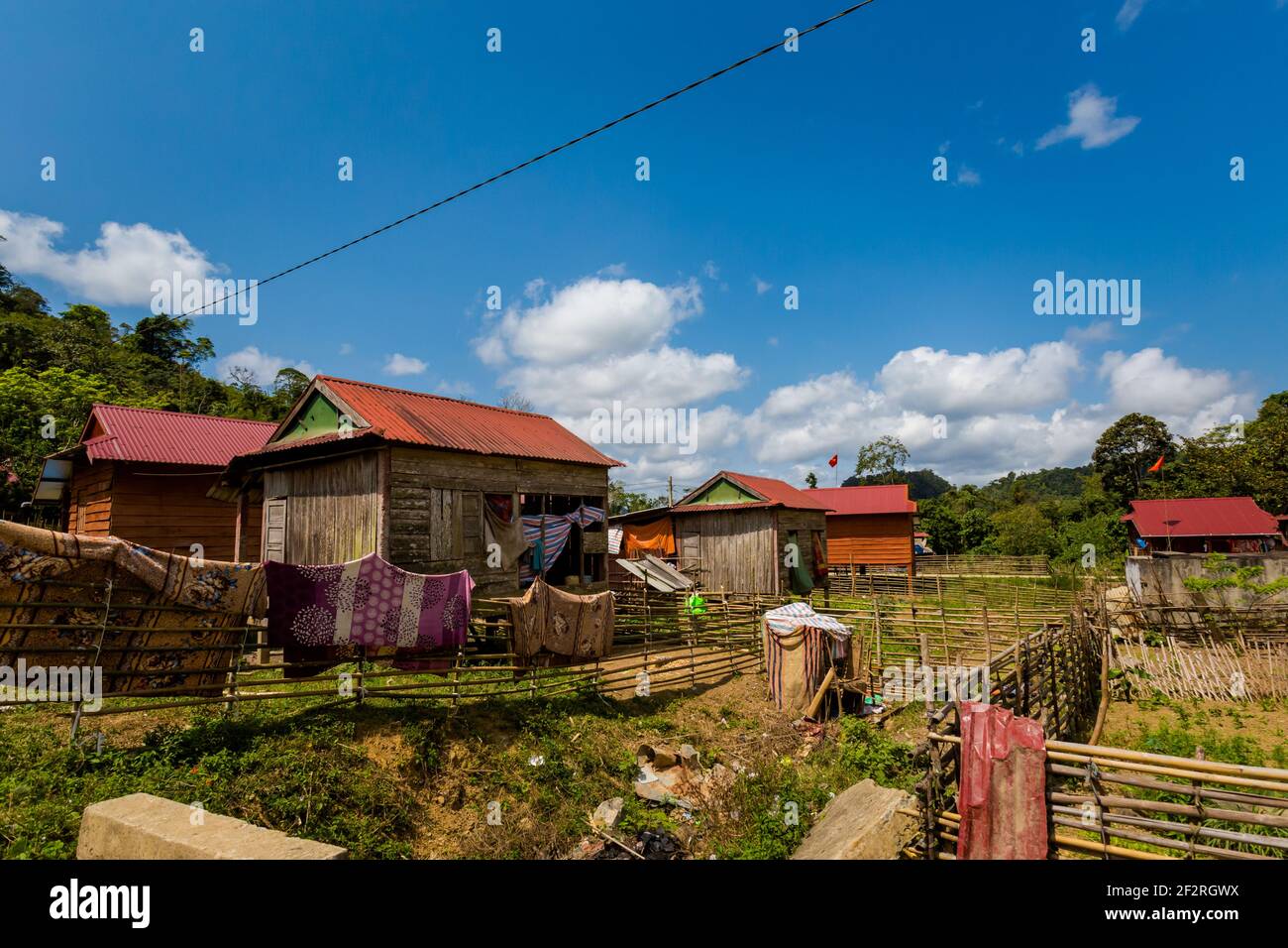 Beautiful sunny landscape in Arem Tribe Minority Village , National ...