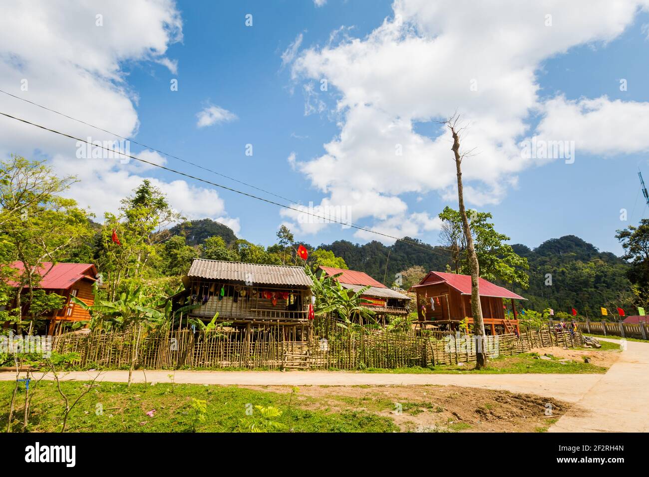 Beautiful sunny landscape in Arem Tribe Minority Village , National ...