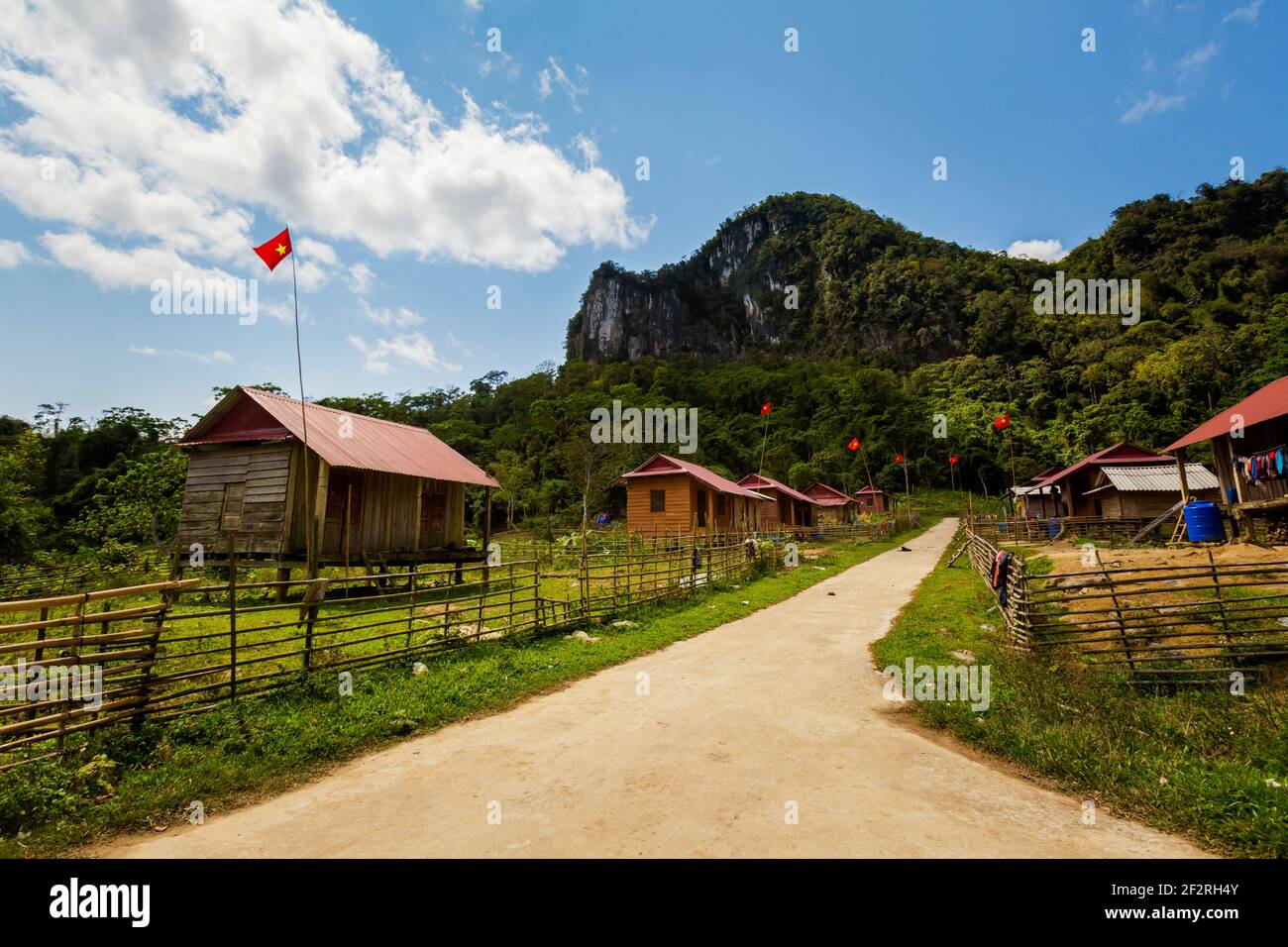 Beautiful sunny landscape in Arem Tribe Minority Village , National ...