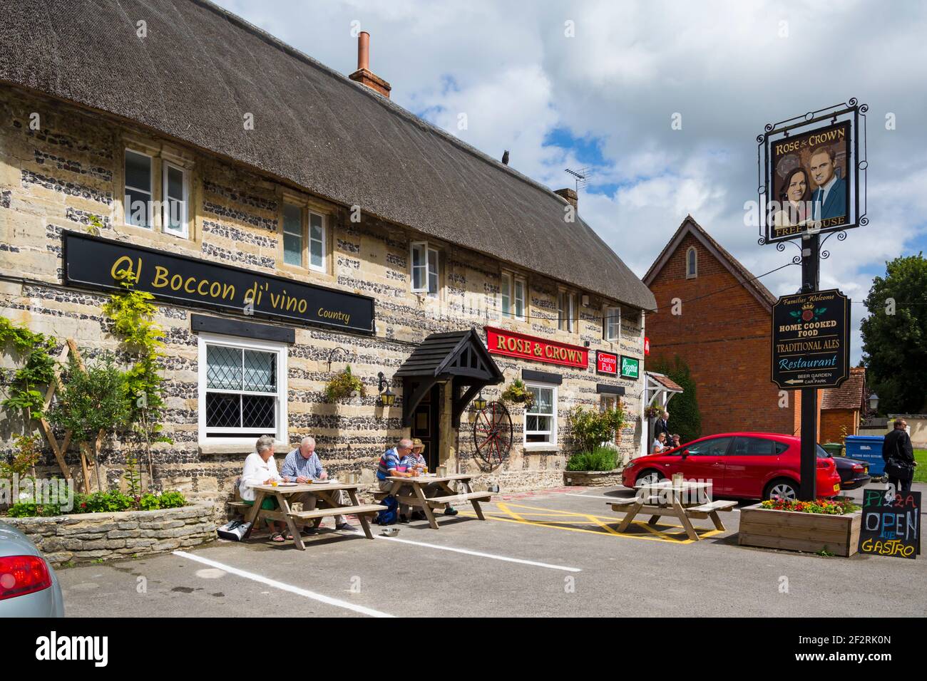Visitors eat alfresco at Al Boccon di Vino country the Rose & Crown ...
