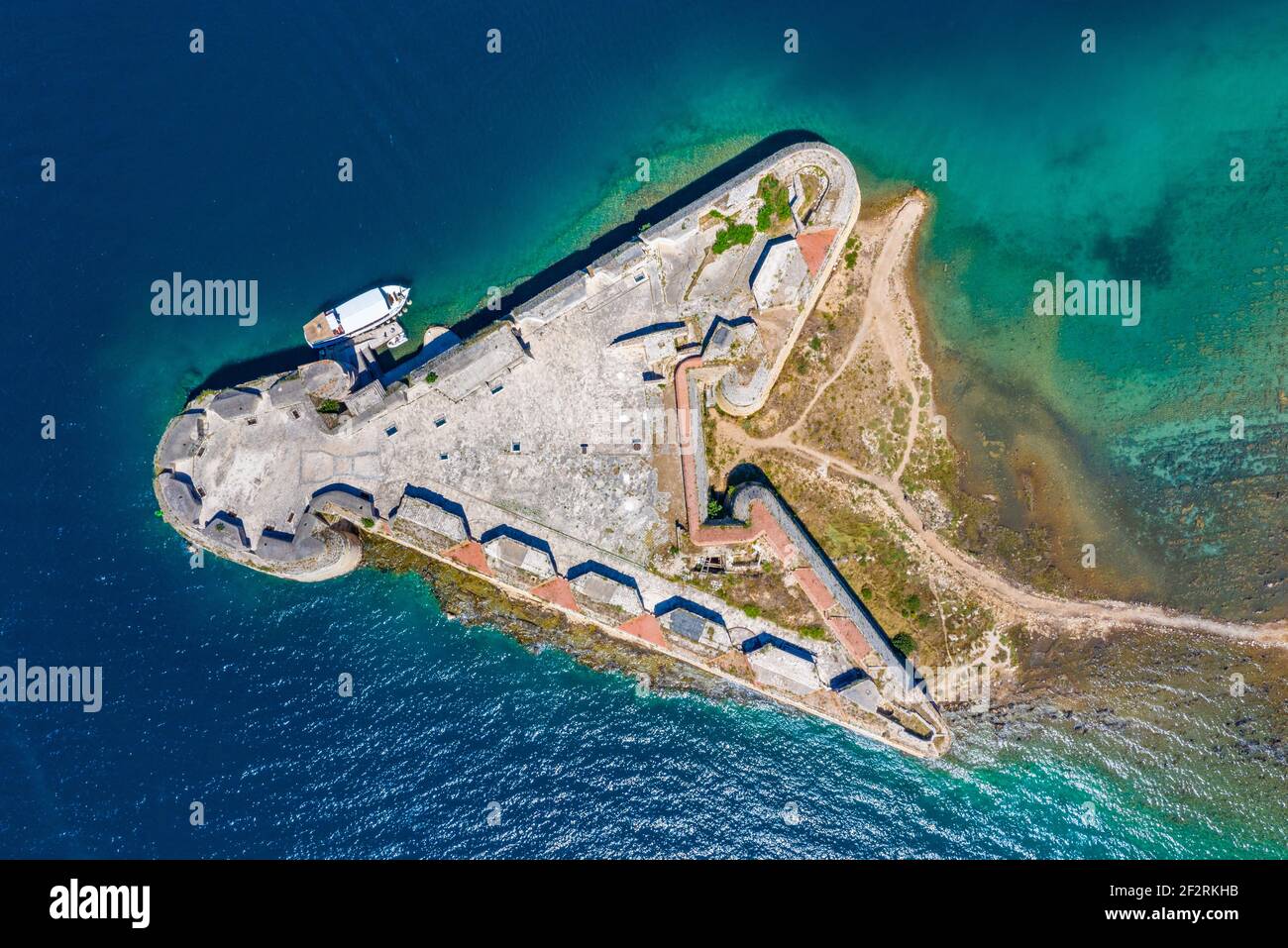 Aerial view of Saint Nicholas fortress in Sibenik, Croatia Stock Photo ...