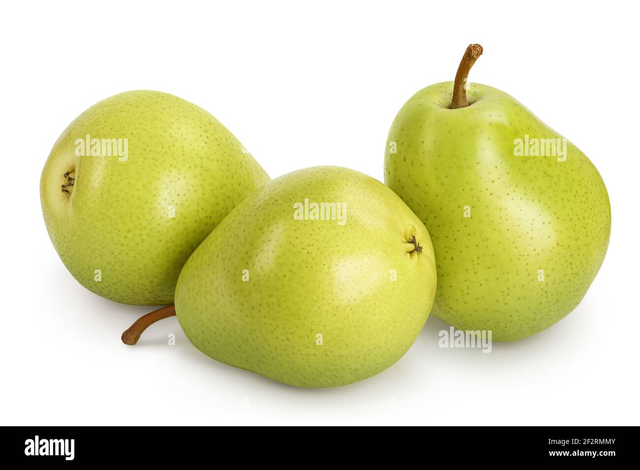 Green pear fruit isolated on white background with clipping path and ...