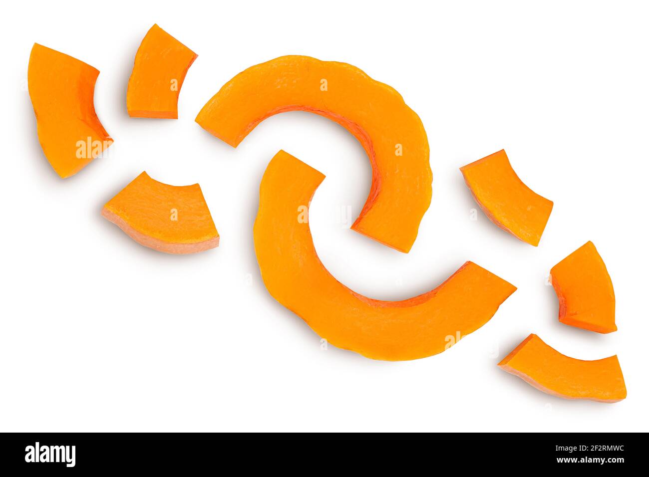 butternut squash slice isolated on white background with clipping path ...