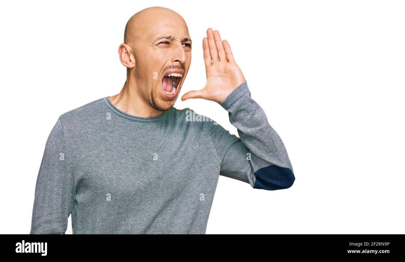 Angry bald man open head hi-res stock photography and images - Alamy