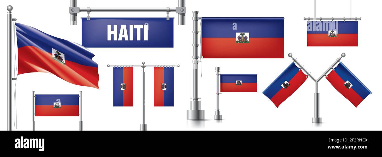 Vector set of the national flag of Haiti in various creative designs ...