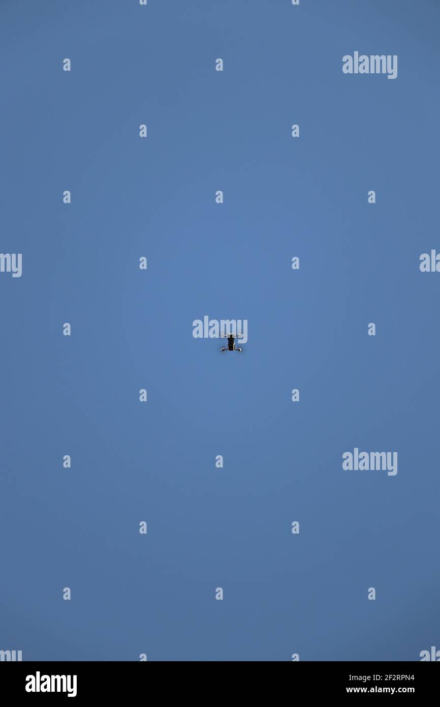 Drone circling through the clear blue Tenerife skies Stock Photo - Alamy