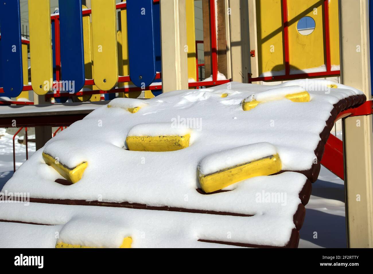 Playground snowy winters, Moscow, Russia Stock Photo - Alamy