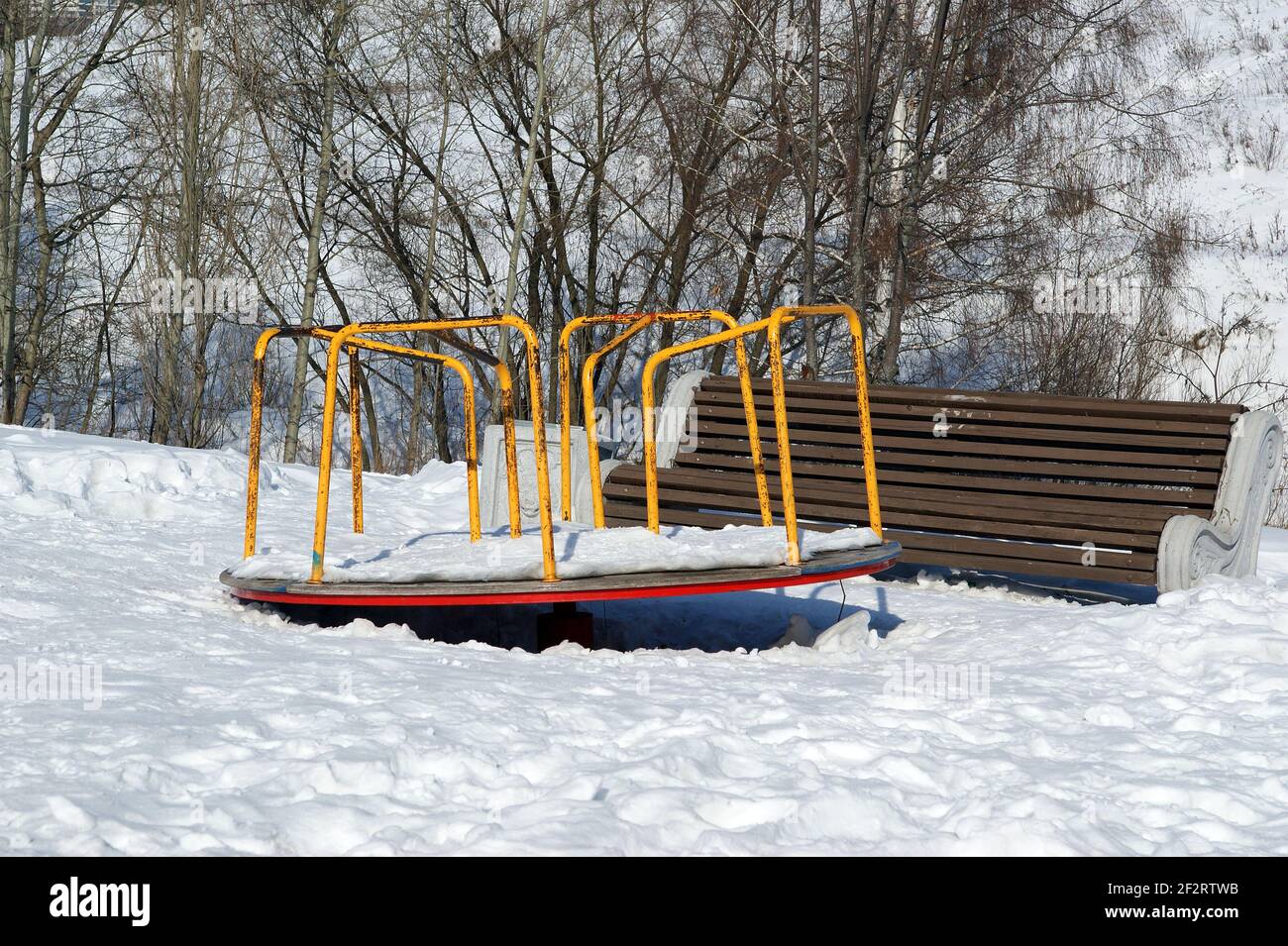 Playground snowy winters, Moscow, Russia Stock Photo - Alamy