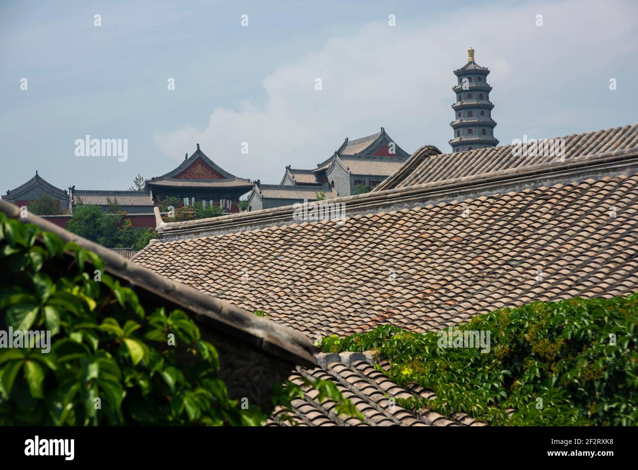 Brick roofs of medieval houses and temples Stock Photo - Alamy